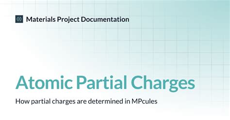 Atomic Partial Charges Materials Project Documentation