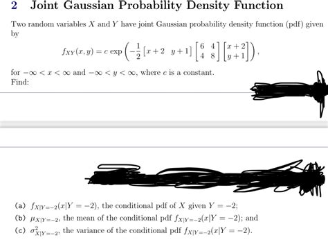 Solved 2 Joint Gaussian Probability Density FunctionTwo Chegg