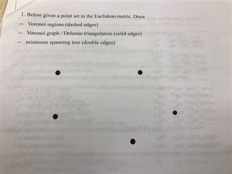 Solved Below Given A Point Set In The Euclidean Metric Draw