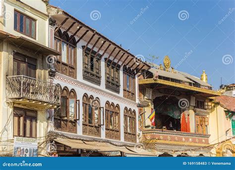 Historic Buildings At The Square Around The Boudhanath Stupa In