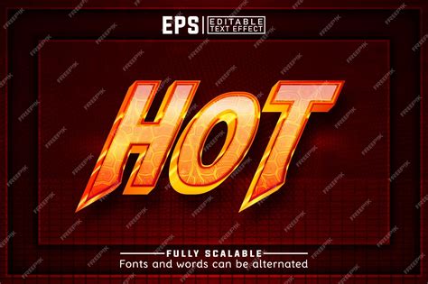 Premium Vector Hot 3d Editable Text Effect