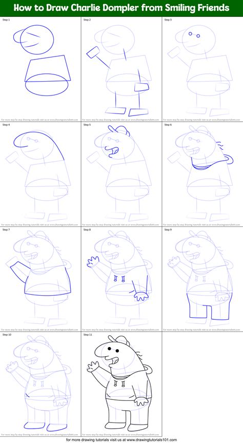 How To Draw Charlie Dompler From Smiling Friends Smiling Friends Step