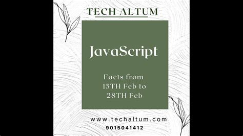 Javascript Fact 15 Feb To 28 Feb Learn Javascript Youtube