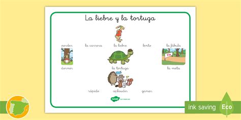 Tapiz De Vocabulario La Liebre Y La Tortuga Teacher Made
