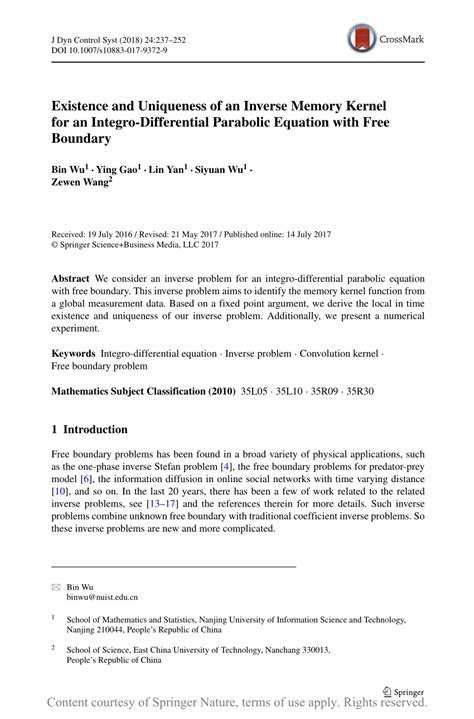 Existence And Uniqueness Of An Inverse Memory Kernel For An Integro Differential Parabolic