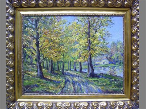 Неизвестный художник «Осенний пейзаж холст масло 53 × 68 см