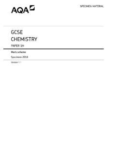 GCSE Chemistry Specimen Mark Scheme Paper 1 Gcse Chemistry Specimen