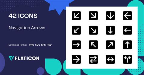 Navigation Arrows Icon Pack Black Fill 42 SVG Icons