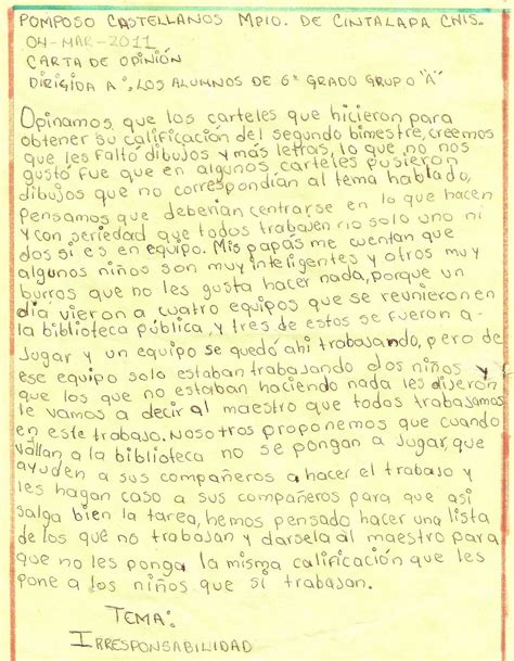 Gaceta Educativa Carta De OpiniÓn