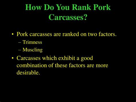 Ppt Pork Carcass Value Determining Traits Powerpoint Presentation