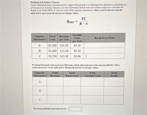 Solved Problem 68 Points 2error Cicero Manufacturing Is