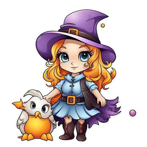 كتاب تلوين مع كتكوت لطيف باستخدام زي ساحرة الهالوين فتاة جميلة تلوين القمر الكرتون Png صورة