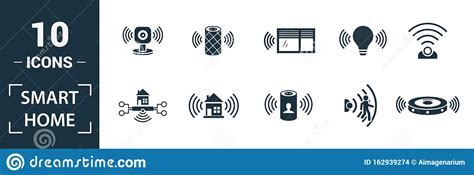 Smart Home Icon Set Include Creative Elements Digital Assistant Robot