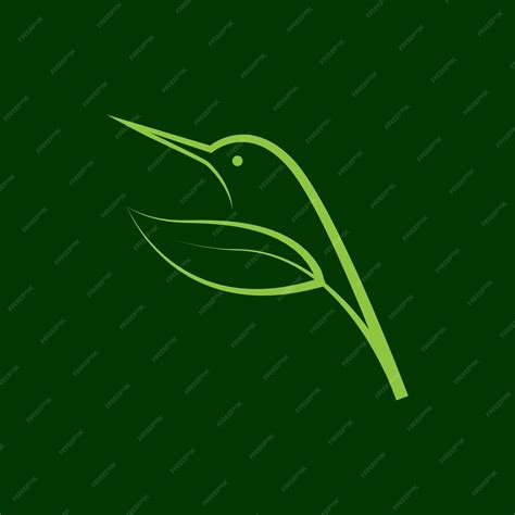 Mały Ptaszek Z Liśćmi Skrzydła Logo Projekt Wektor Graficzny Symbol