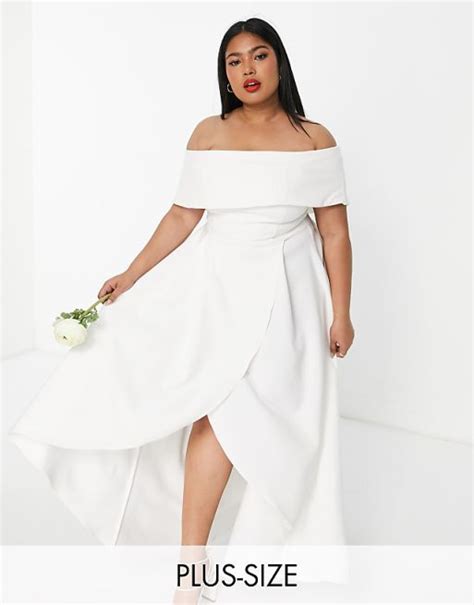 True Violet Plus Vestito Lungo Da Sposa Color Avorio Con Fondo