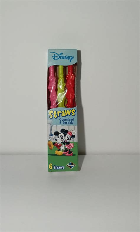 Nib Disney Reusable Straws Mickey Minnie Mouse Goofy Oversized Etsy