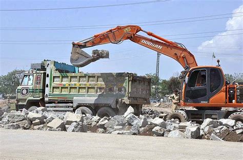 A View Of Construction Work Of 9th Avenue Flyover At Ijp Road During