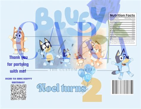 Bluey Chip Bags Party Favors Birthday Party Etsy