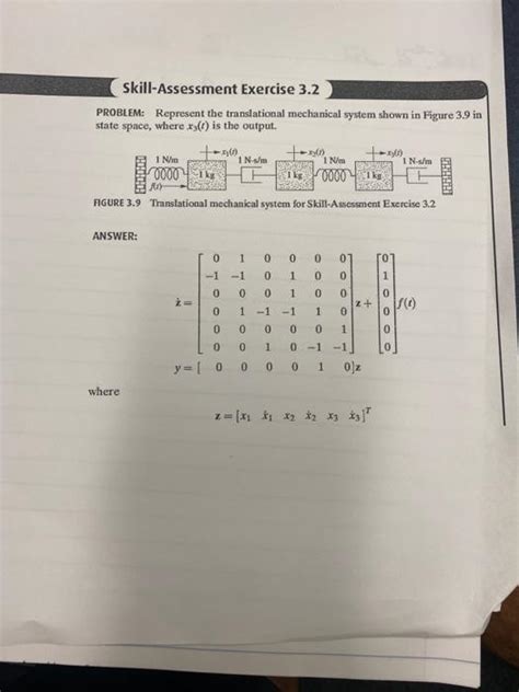 Solved Prelab 1 Derive The State Space Representation Of