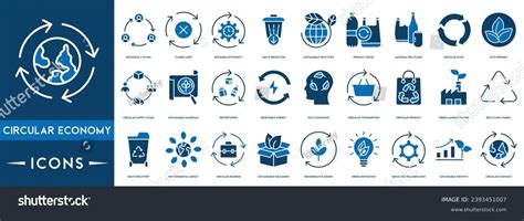 Circular Economy Icon Pack Vector Illustration Stock Vector Royalty