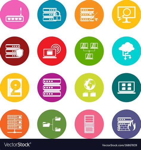 Big Data Icons Many Colors Set Royalty Free Vector Image