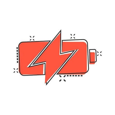 Icône De Batterie Dans Le Style Comique Illustration De Vecteur De