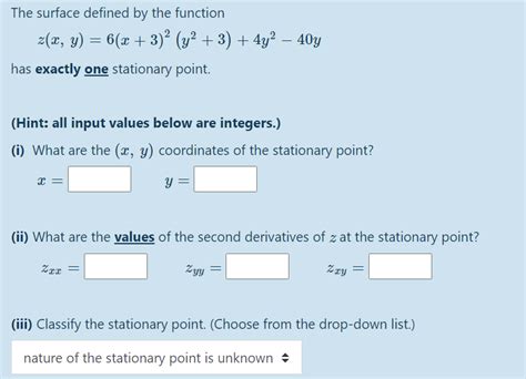 solved the surface defined by the function z x y 6 x