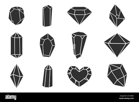 Crystal Gemstone Polygon Stone Contour Gem Polyhedron Minimal