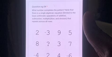 Question Ng 04 What Number Completes The StudyX