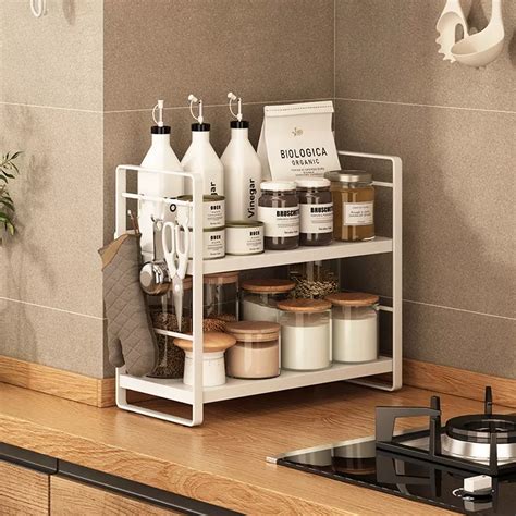 TWO LAYER KITCHEN SPICE RACK COUNTERTOP SPICE RACK KITCHEN STORAGE