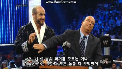 한글자막 Wwe 폴 헤이먼 Vs 젭 콜터 마이크웤 배틀 2014425 Smackdown Youtube