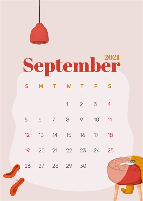 2021 Calendar September Printable Template Premium Vector Rawpixel