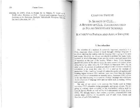Pdf In Search Of Clil A Review Of Clil Textbooks Used In Polish