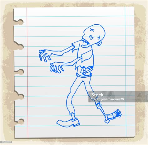 Zombi Halloweensymbol Cartoon Illustration Stock Vektor Art Und Mehr