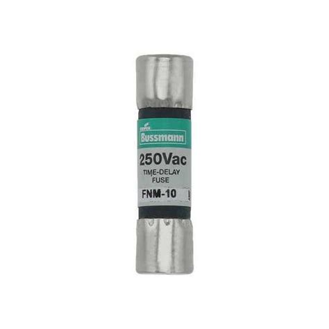 BUSSMANN 10A Midget Fuse 250V AC Time Delay Cylindrical FNM 10