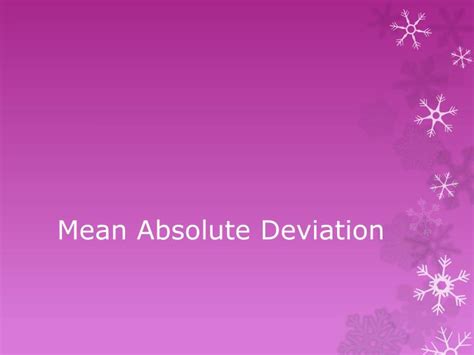 Ppt Mean Absolute Deviation Powerpoint Presentation Free Download
