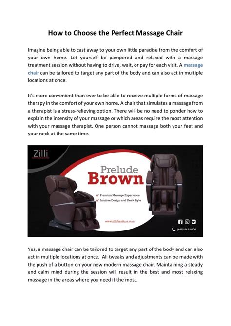 Ppt How To Choose The Perfect Massage Chair Powerpoint Presentation