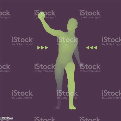 인간 남자와 걷고 팔 스포츠 대회에 대 한 실루엣입니다 승리 축 하입니다 남자 벡터 일러스트 레이 션의 3d 모델입니다 3차원 형태에 대한 스톡 벡터 아트 및 기타 이미지