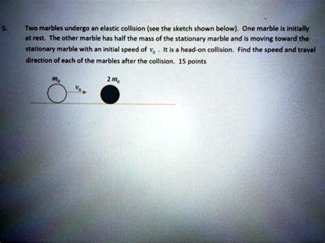 Solved Two Marbles Undergo An Elastic Collision See The Sketch Shown Below One Marble Is