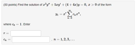 Solved 50 Points Find The Solution Of