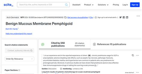 Benign Mucous Membrane Pemphigoid Scite Report