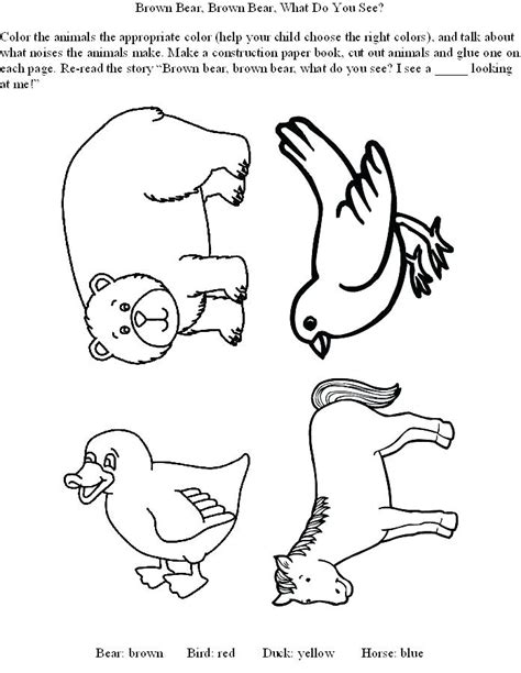 Brown Bear Brown Bear What Do You See Coloring Pages At Getdrawings