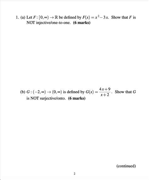 solved 1 a let f [0 ∞ →r be defined by f x x2−3x show