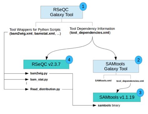 the dependency install tree for an example galaxy tool rseqc