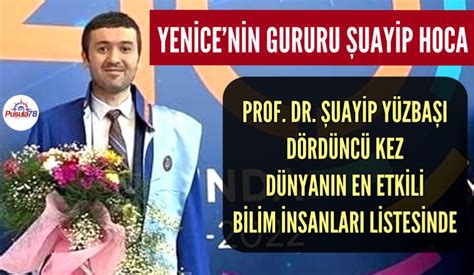 ŞUAYİP YÜZBAŞI DÖRDÜNCÜ KEZ DÜNYANIN EN ETKİLİ BİLİM İNSANLARI