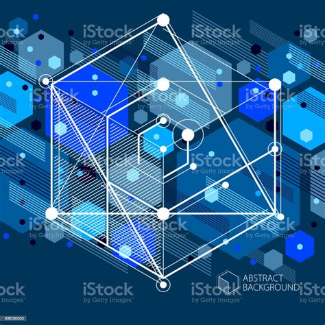 工程技術向量深藍壁紙用3d 立方體和線工程技術壁紙與蜂窩抽象的技術背景向量圖形及更多三角圖片 三角 六角形 商務 Istock