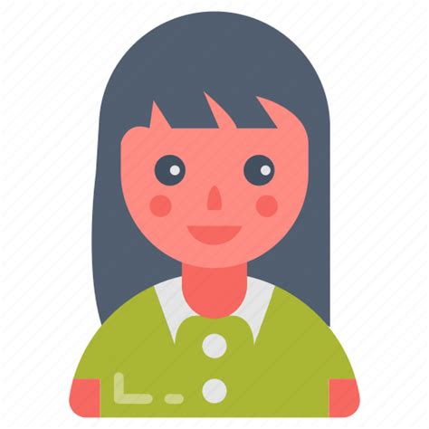 Honest Girl Sincere Nature Classmate Candidate Interviewee Icon