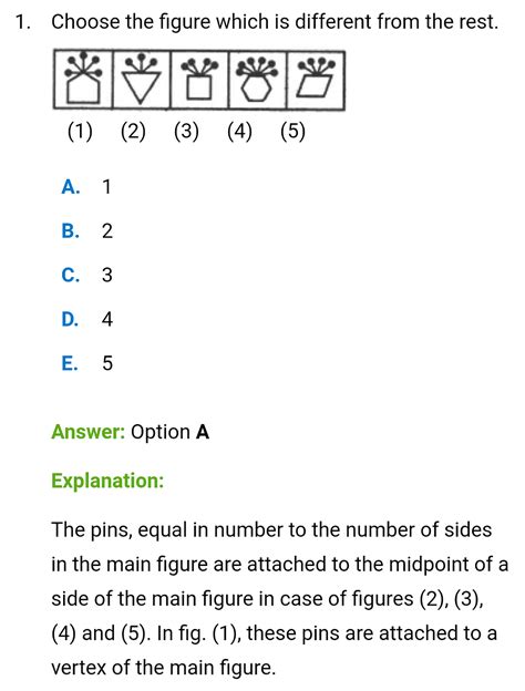 Non Verbal Reasoning Figure Classification