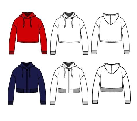 Modèle De Croquis Plat Crop Top Tee Fashion Vecteur Premium