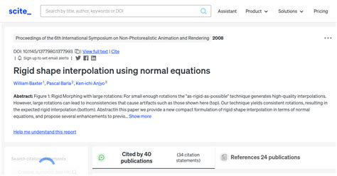 Citation Report Rigid Shape Interpolation Using Normal Equations
